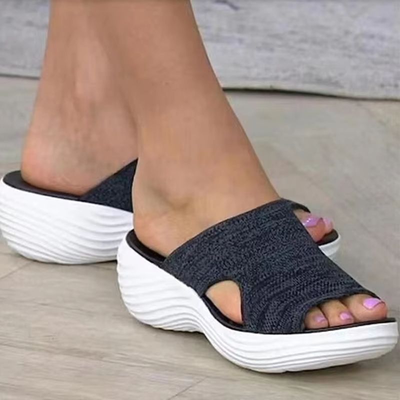 Womens Plus Size Wedge Sandals - Comfortable Summer Slides a | Inspire ...