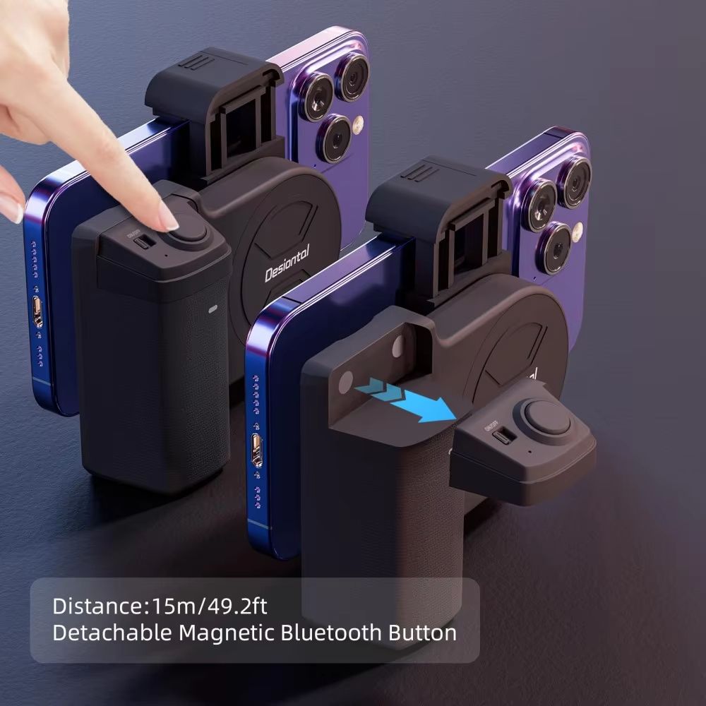 Sleek Selfie Grip and Phone Camera Grip with Detachable Blue | Inspire ...