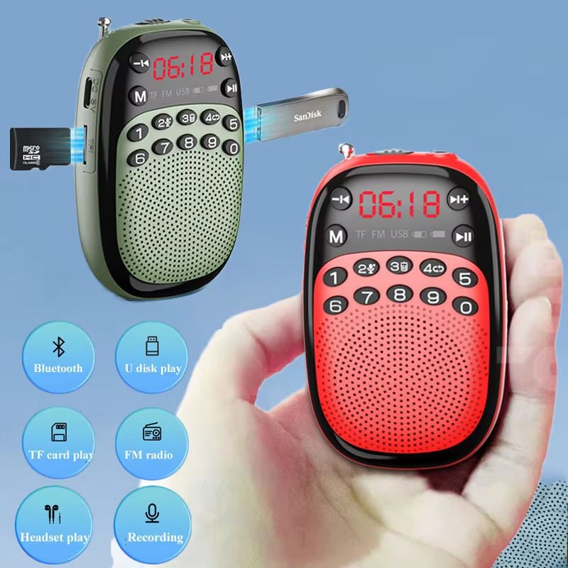 Mini Pocket FM Radio with Bluetooth Speaker – Portable Recha | Inspire ...