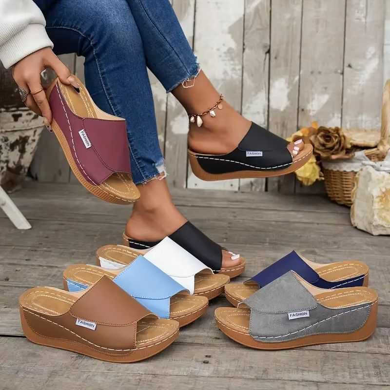 2025 Wedge Slippers for Women – Open Toe Buckle Sandals for | Inspire ...