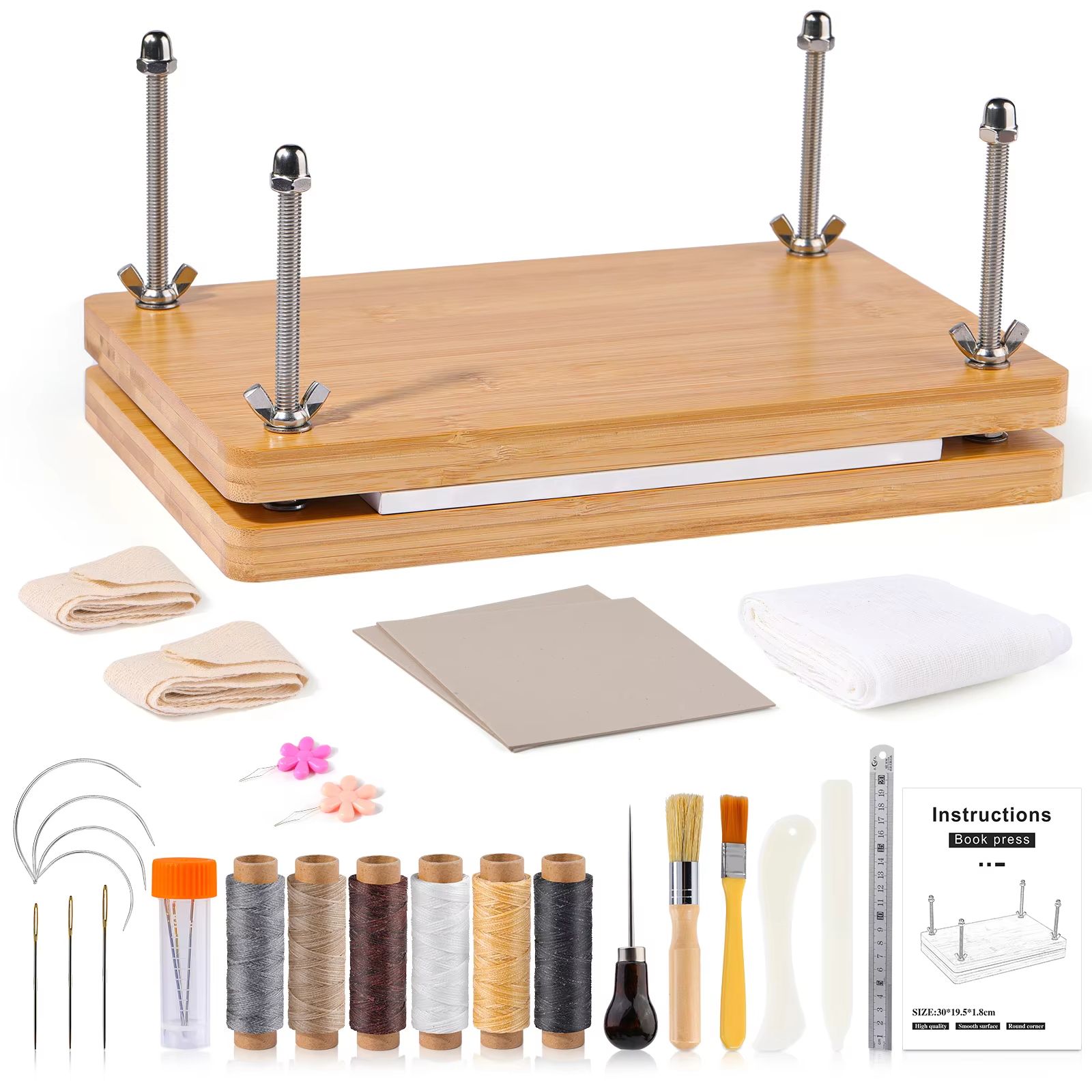 Complete Bookbinding Tools Set with Bone Folder, Waxed Threa | Inspire ...