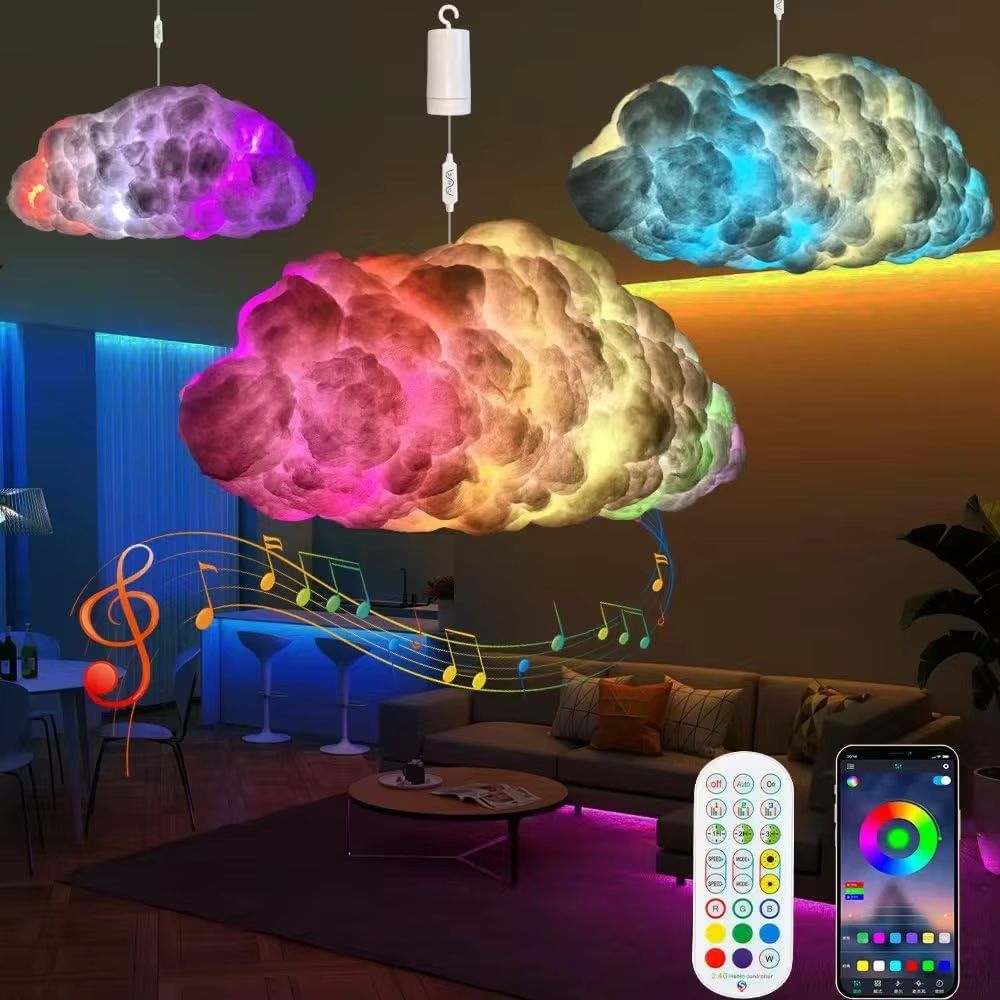 DIY Thunder Cloud LED Ceiling Light – Music Sync RGB Storm E | Inspire ...