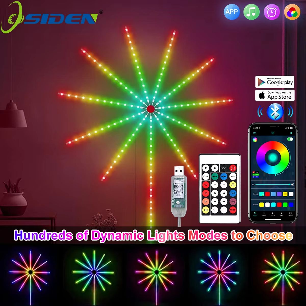 RGBIC Firework LED Strip Lights – Bluetooth App Controlled N | Inspire ...