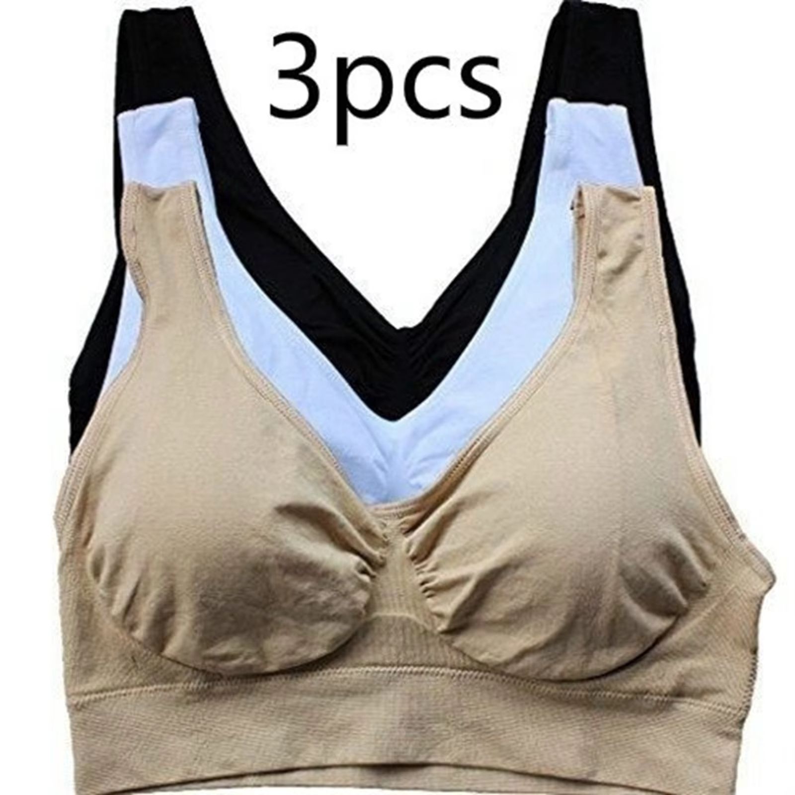 3 Pack Womens Seamless Wireless Bra Crop Top Sleep Bra Yoga | Inspire ...