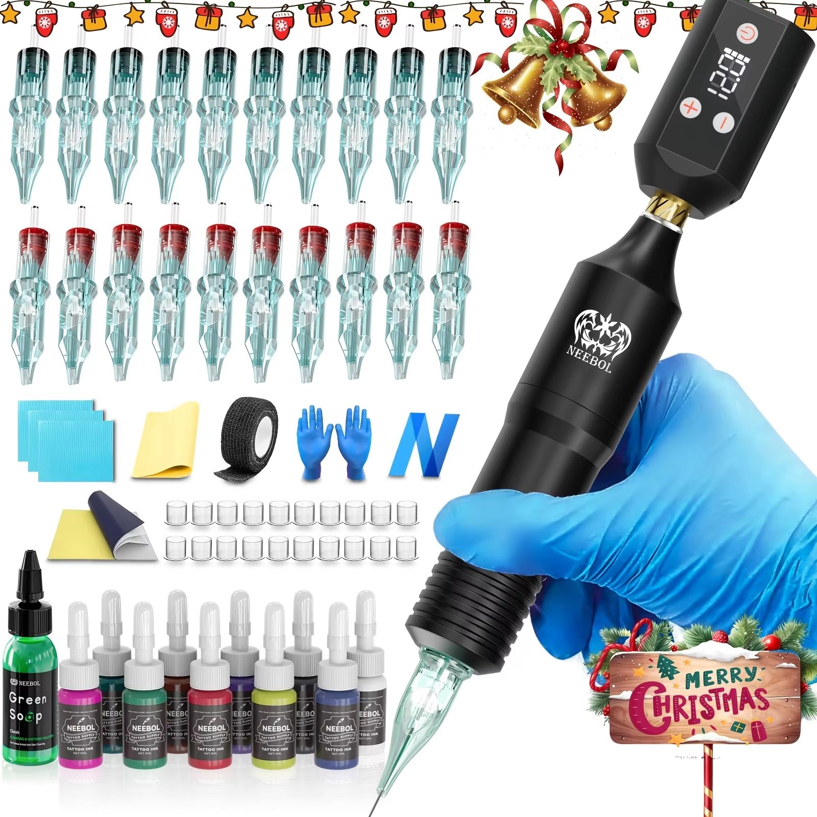 Neebol Wireless Tattoo Kit – Complete Cordless Tattoo Pen Se | Inspire ...