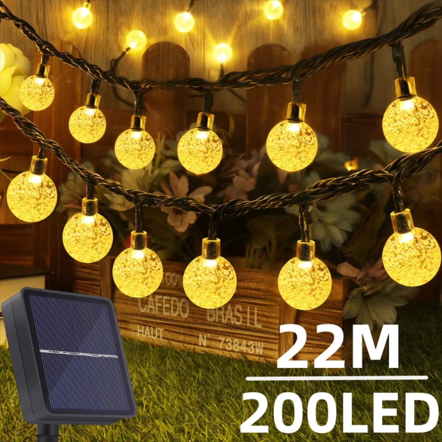 Solar Crystal Globe String Lights – 200 LED Waterproof Solar | Inspire ...