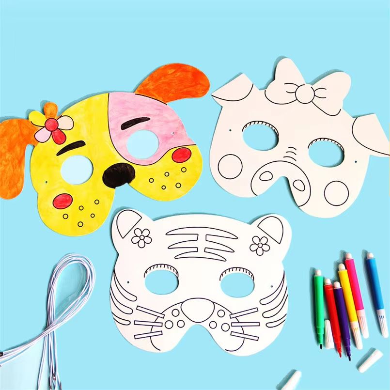 Kids 8-Piece Cartoon Animal DIY Mask Craft Kit | Inspire Uplift