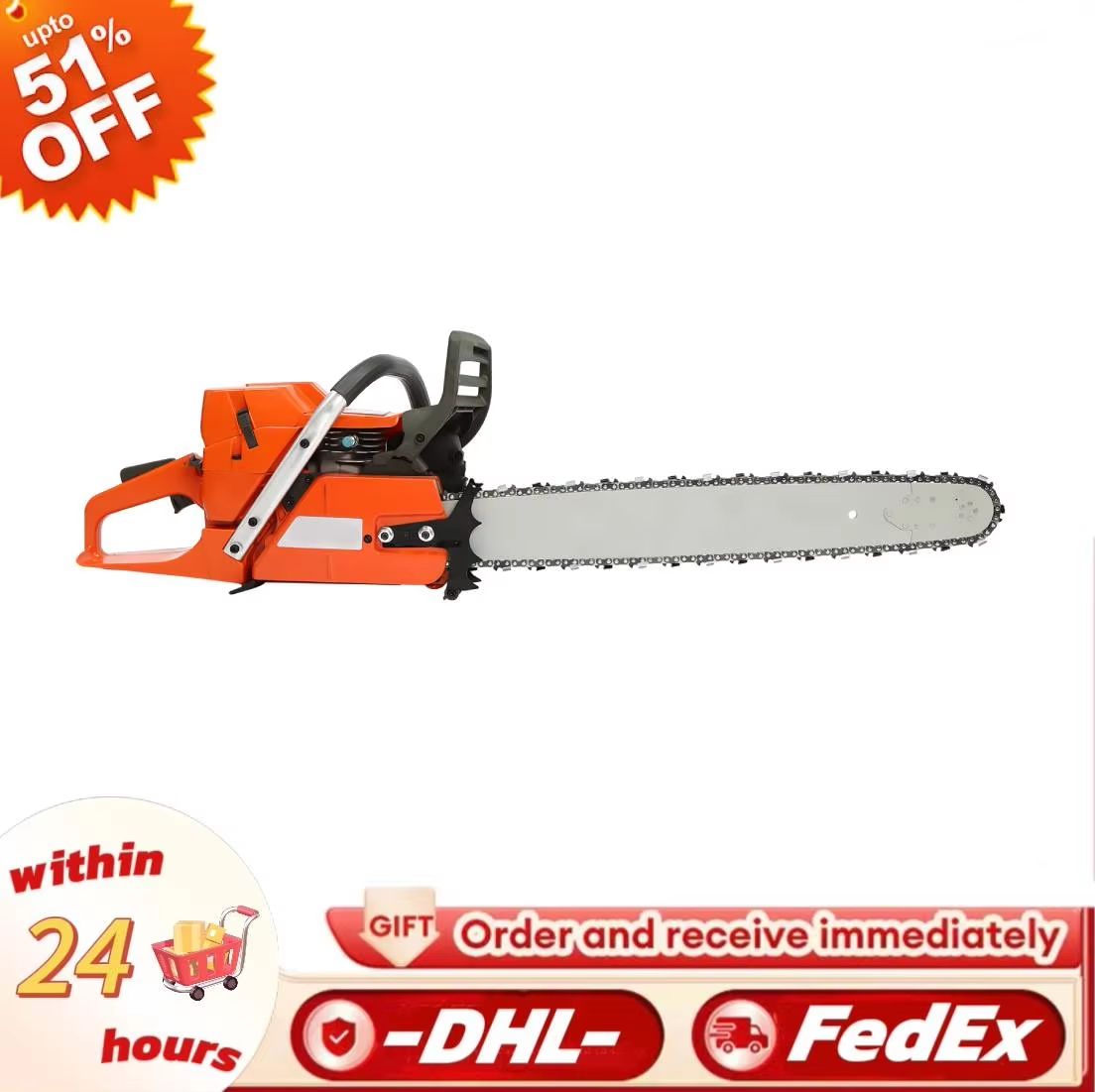 24-Inch Gas Chainsaw with 2-Cycle Engine for Heavy Duty Wood | Inspire ...