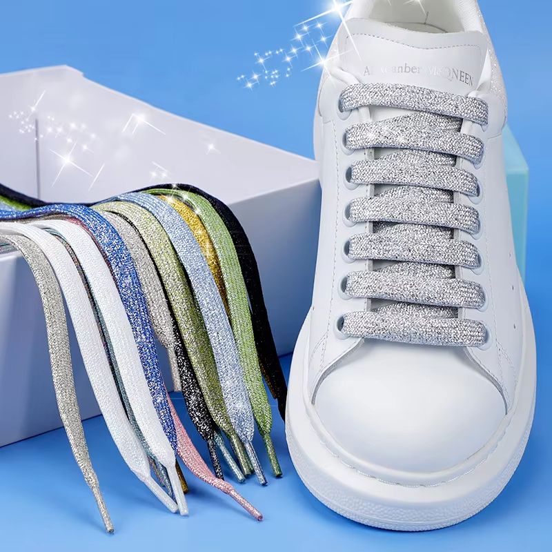 Glitter Shoelaces Shiny Flat Shoe Laces in Gold and Silver 0 | Inspire ...
