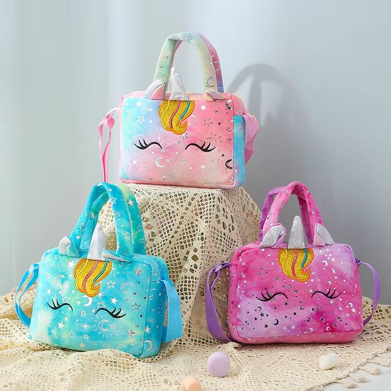 Kids Plush Unicorn Crossbody Bag – Soft Shoulder Handbag Coi | Inspire ...