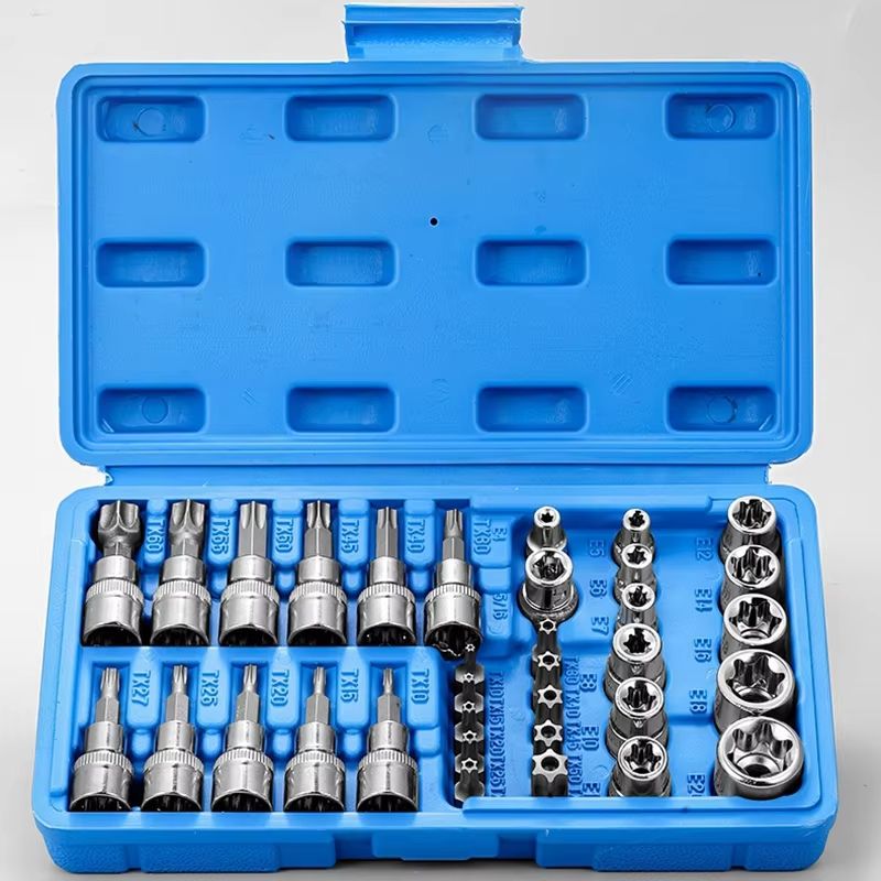Professional 34-Piece Torx and E-Torx Bit Socket Set with Ca | Inspire ...