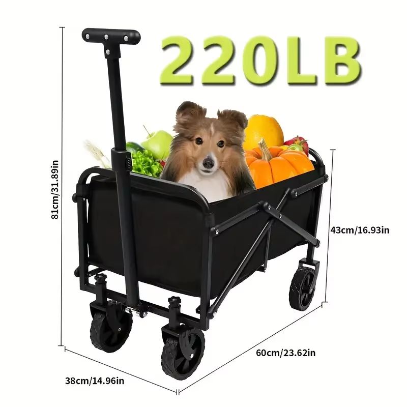 FlexiLite Folding Utility Wagon Heavy Duty Cart 220 LB Capac | Inspire ...