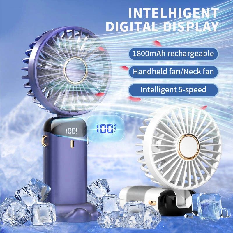 Handheld Mini Foldable Portable Fan with Neck Hanging Strap | Inspire ...
