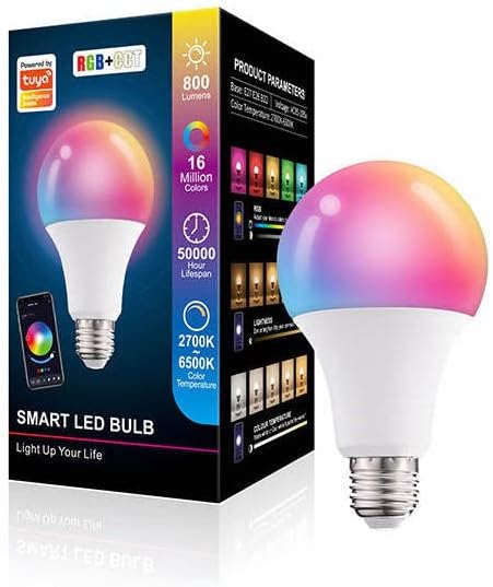 Smart WiFi LED Bulb E27 – 9W RGBCW Dimmable Light with Voice | Inspire ...
