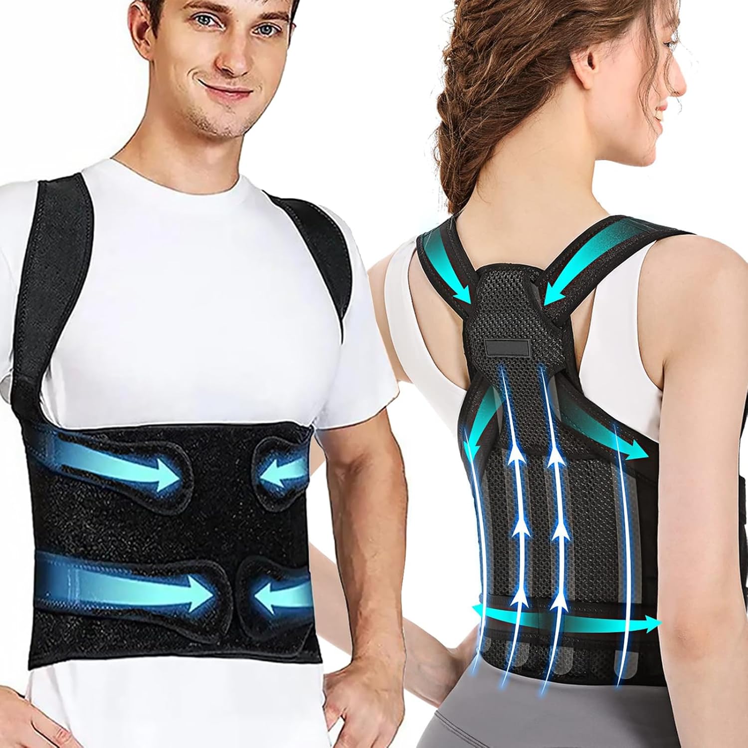 Adjustable Back Brace Posture Corrector – Full Back Support | Inspire ...