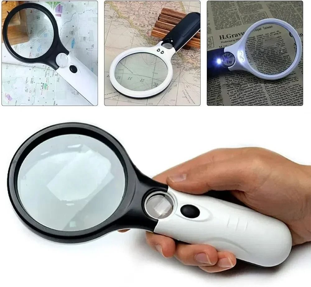 Handheld 45X Magnifying Glass with LED Light for Reading and | Inspire ...