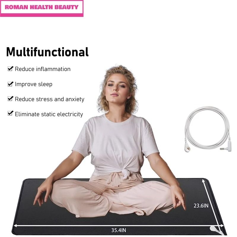 90x60cm Grounding Mat with Earthing Cable for Sleep, EMF Rec | Inspire ...
