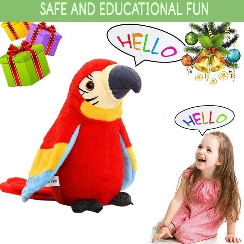 Talking Parrot Plush Toy with Repeating Voice Feature Animat | Inspire ...