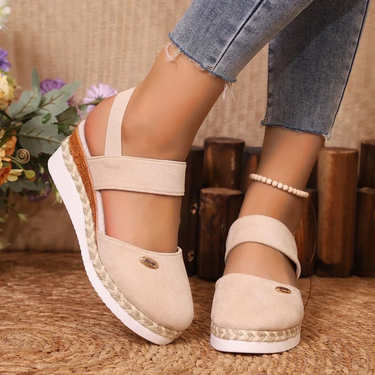 Womens Closed Toe Wedge Espadrille Sandals with Ankle Strap | Inspire ...