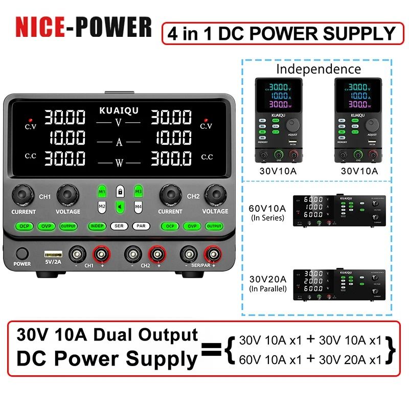 Dual Channel Bench DC Power Supply with Adjustable Output an | Inspire ...