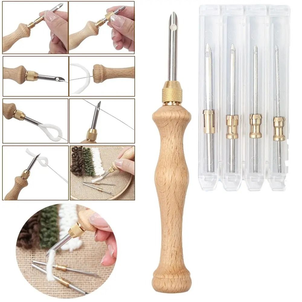 Adjustable Knitting Embroidery Pen Kit with Punch Needle Wea | Inspire ...