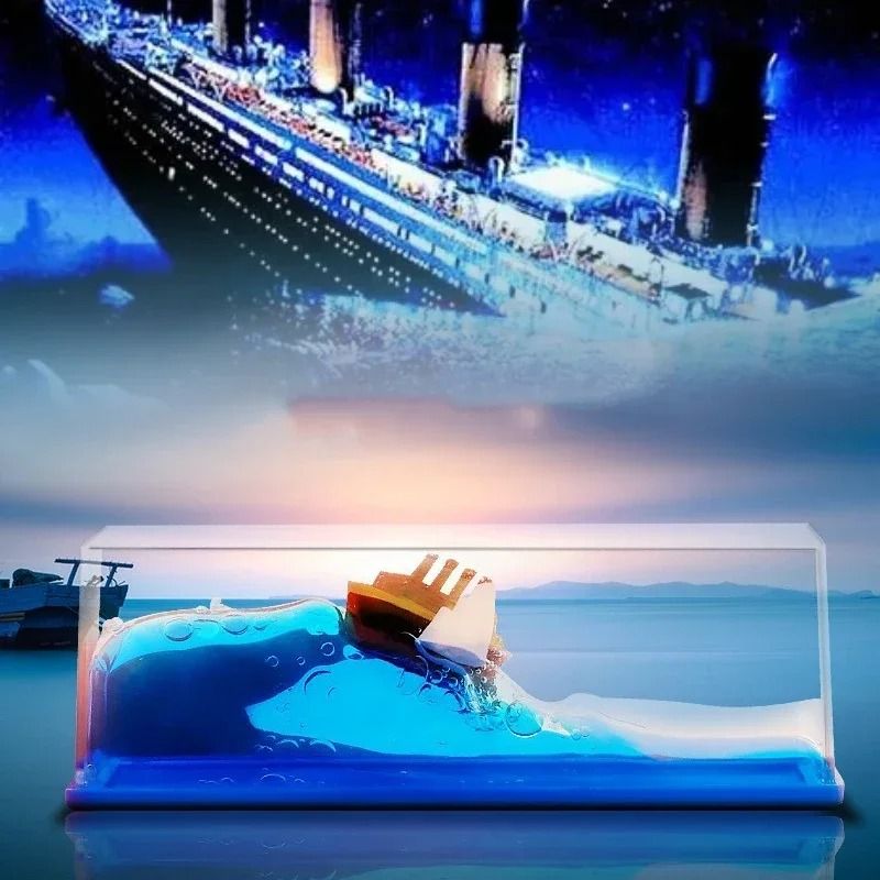 Floating Titanic and Black Pearl Ship Liquid Drift Bottle De | Inspire ...