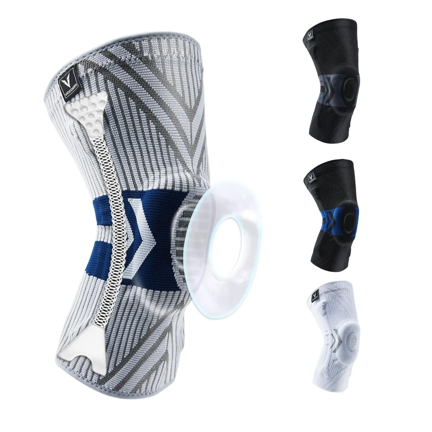 Elastic Knee Support Brace with Silicone Spring for Sports P | Inspire ...