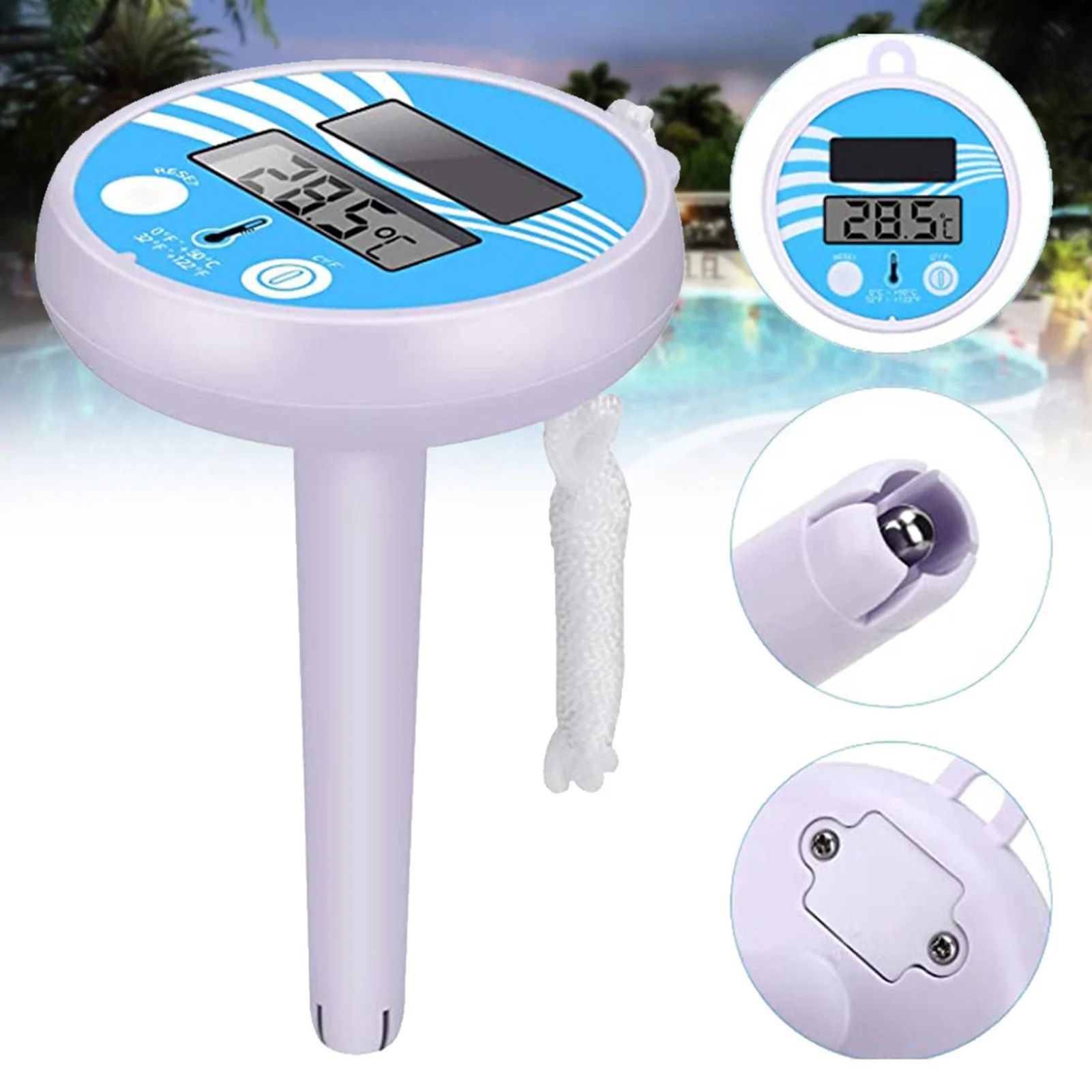 Waterproof Solar Swimming Pool Thermometer Accurate Readings | Inspire ...