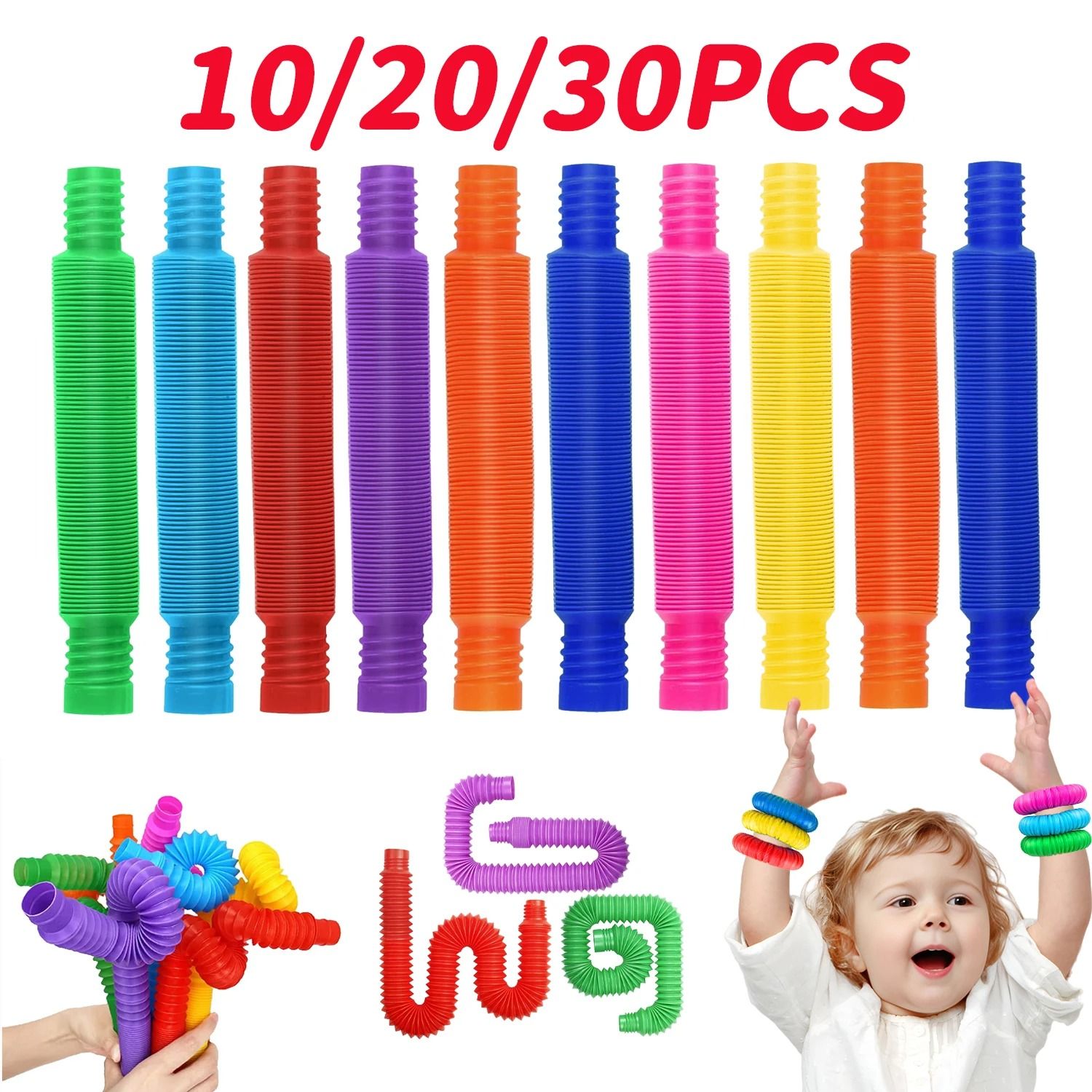 Colorful Telescopic Pop Tube Fidget Toy Set | Inspire Uplift