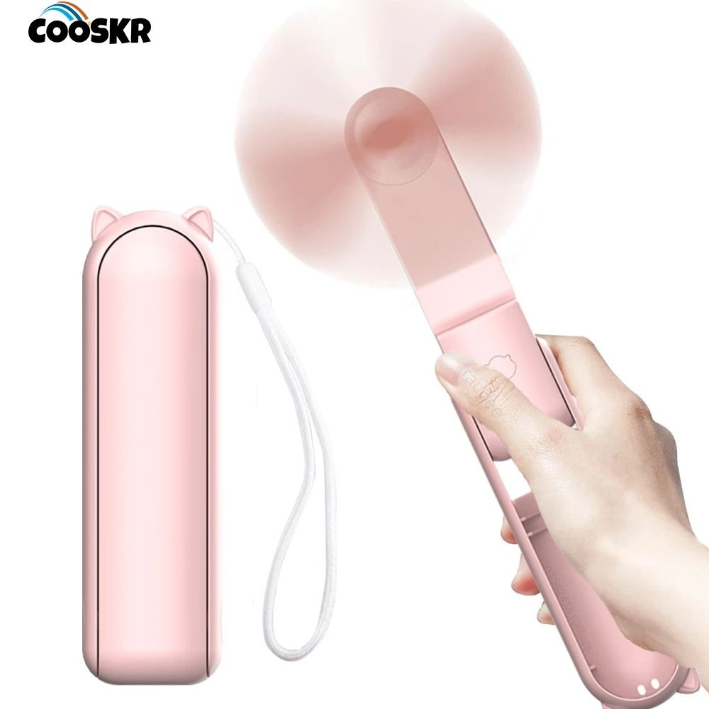 Portable USB Rechargeable Foldable Mini Handheld Fan with Po | Inspire ...