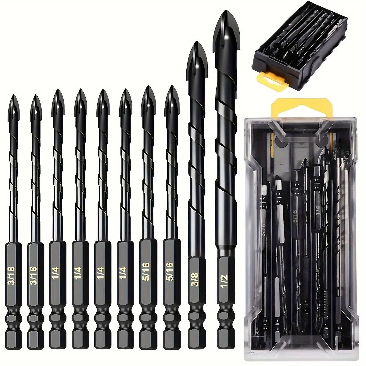 Concrete Drill Bit Kit 10 Piece Set for Glass Plastic Wood a | Inspire ...
