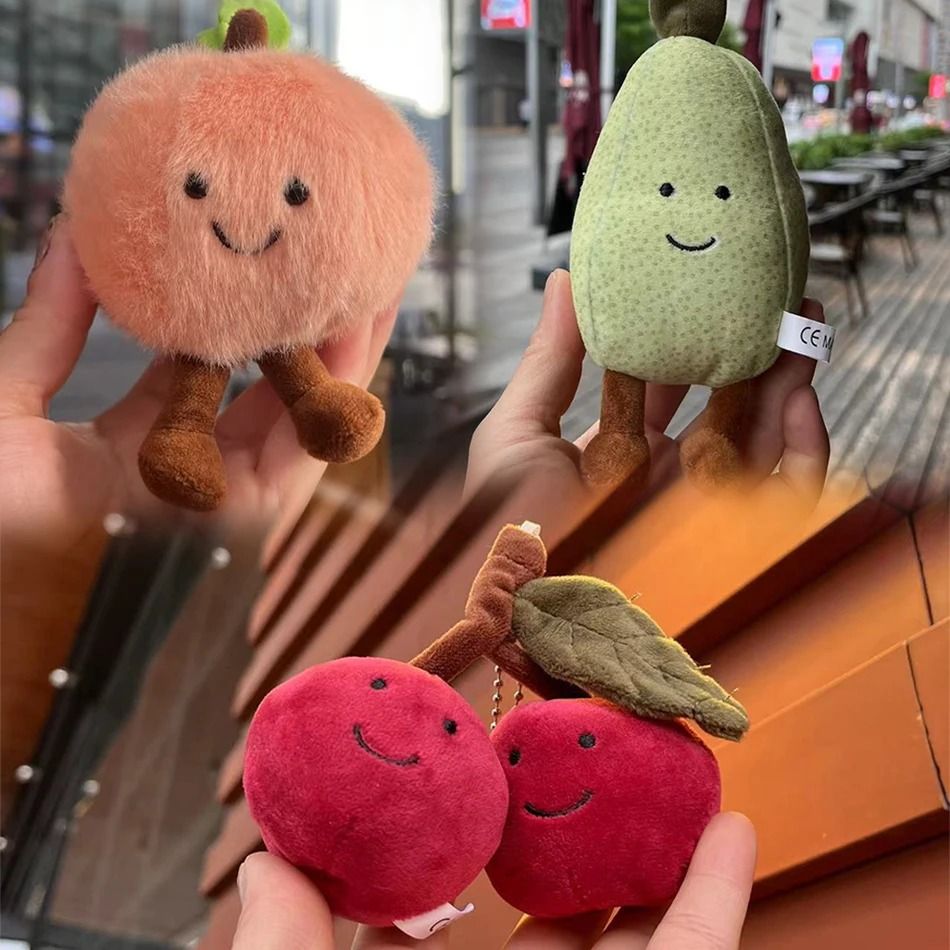 Fruit Plush Doll Smiling Peach Cherry Pear Plush Toy | Inspire Uplift