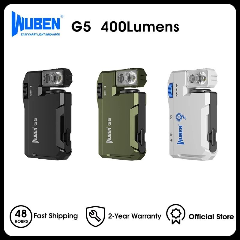 WUBEN G5 Rechargeable EDC Flashlight 400 Lumens Dual Light S | Inspire ...