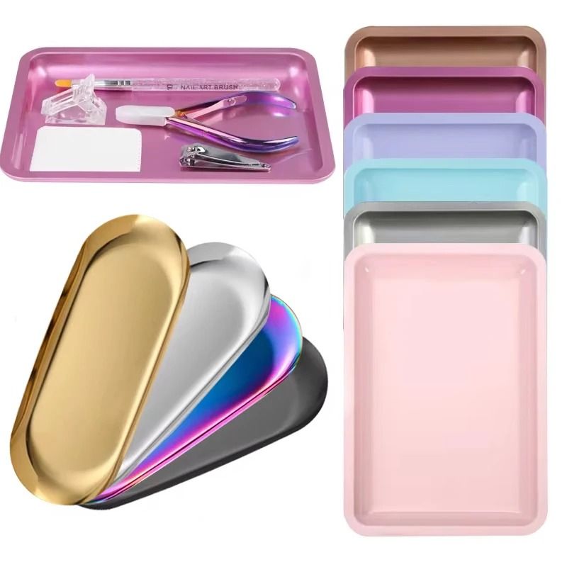 Stainless Steel Cosmetic Storage Tray Manicure Nail Art Plat | Inspire ...