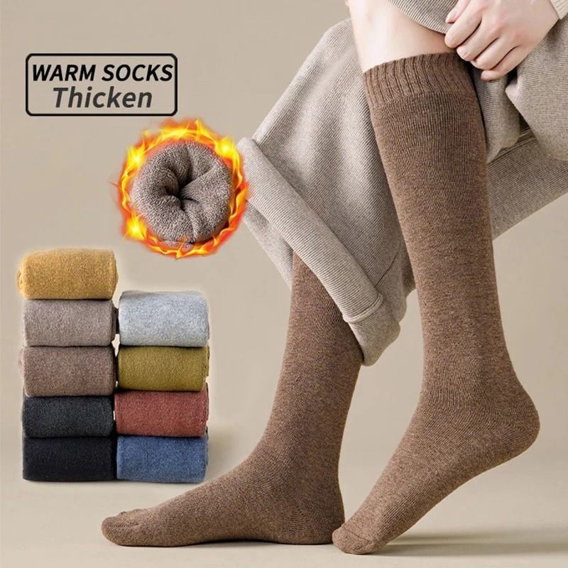 Winter Warm Long Cotton Knee High Socks Thick Thermal Women | Inspire ...
