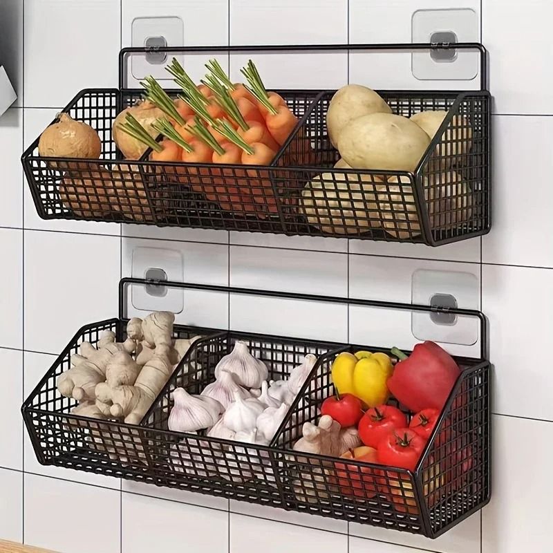 Wall Mounted Kitchen Storage Basket for Vegetables and Fruit | Inspire ...