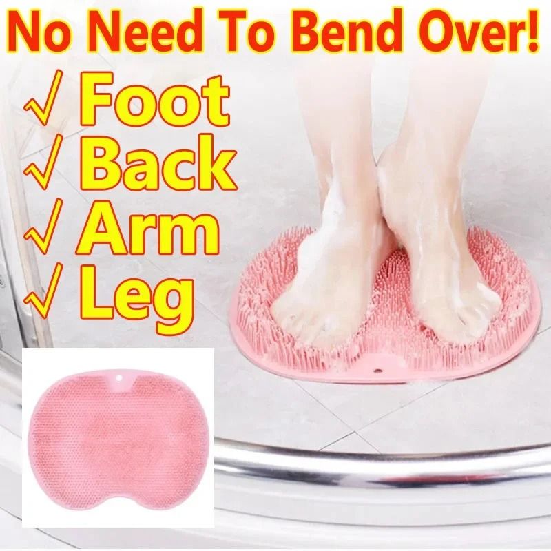 Silicone Bath Scrubber Mat and Exfoliating Back Strap Set fo | Inspire ...