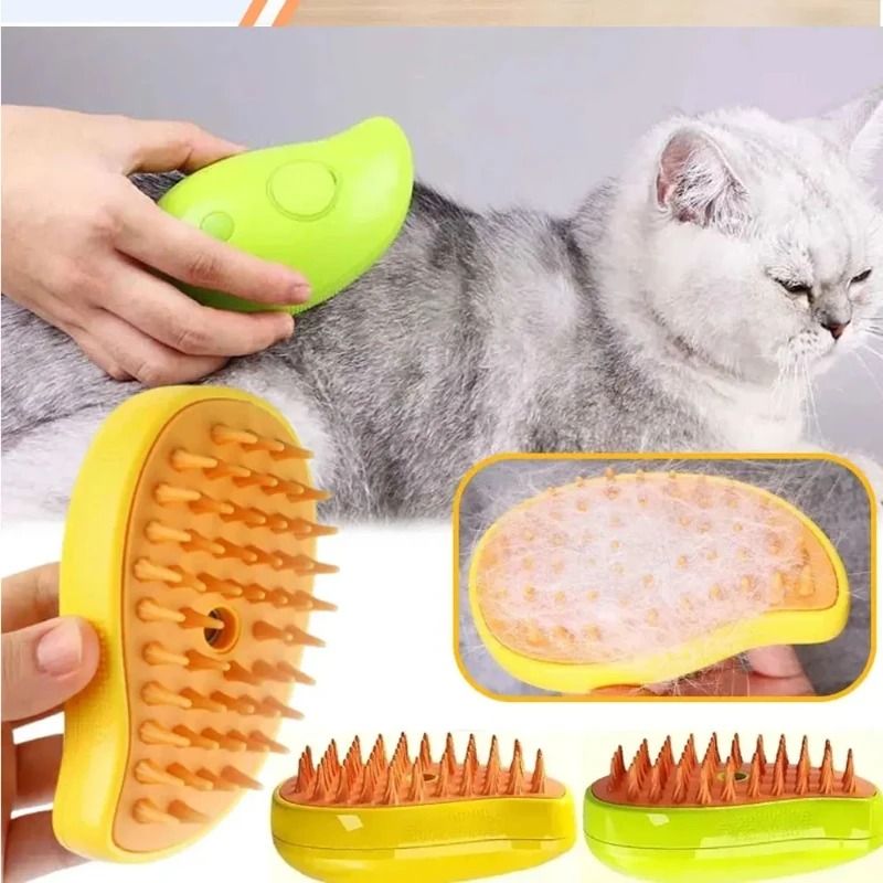 Pet Steam Brush Three in One Grooming Comb for Cats and Dogs | Inspire ...