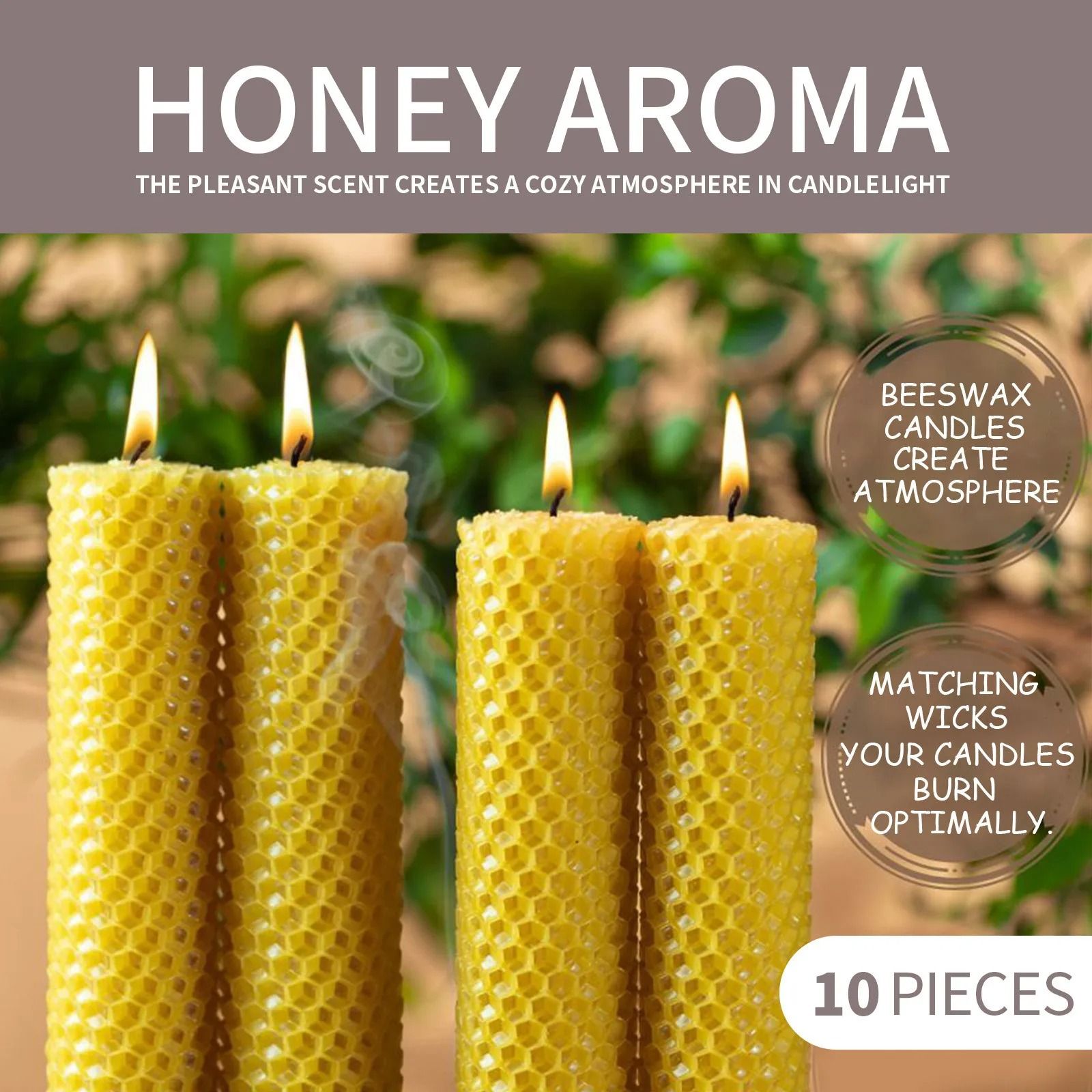 Natural Beeswax Candles Set 10 Pieces Handmade No Fragrance | Inspire ...