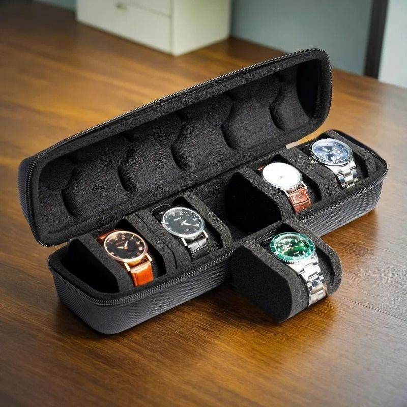 Portable Watch Case Zipper Travel Storage Box for Wristwatch | Inspire ...