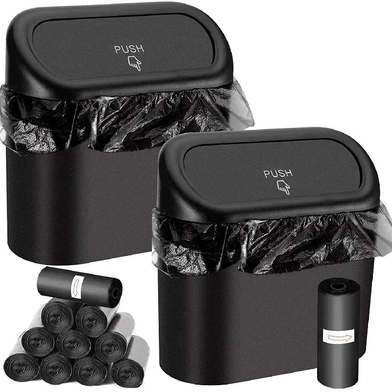Leak Proof Mini Car Trash Can with Lid and Garbage Bags | Inspire Uplift