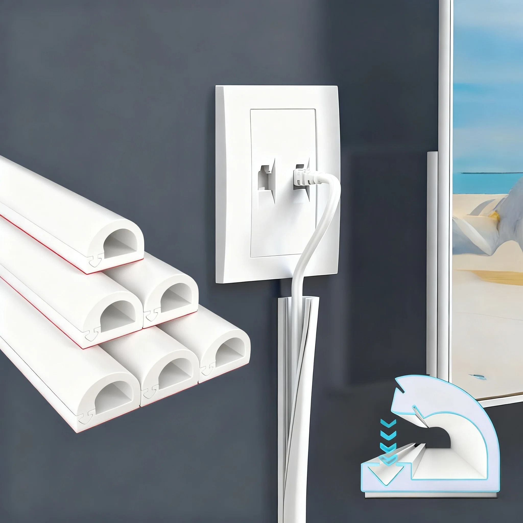 Invisible Adhesive Cable Raceway Soft Cord Protector for Wal | Inspire ...