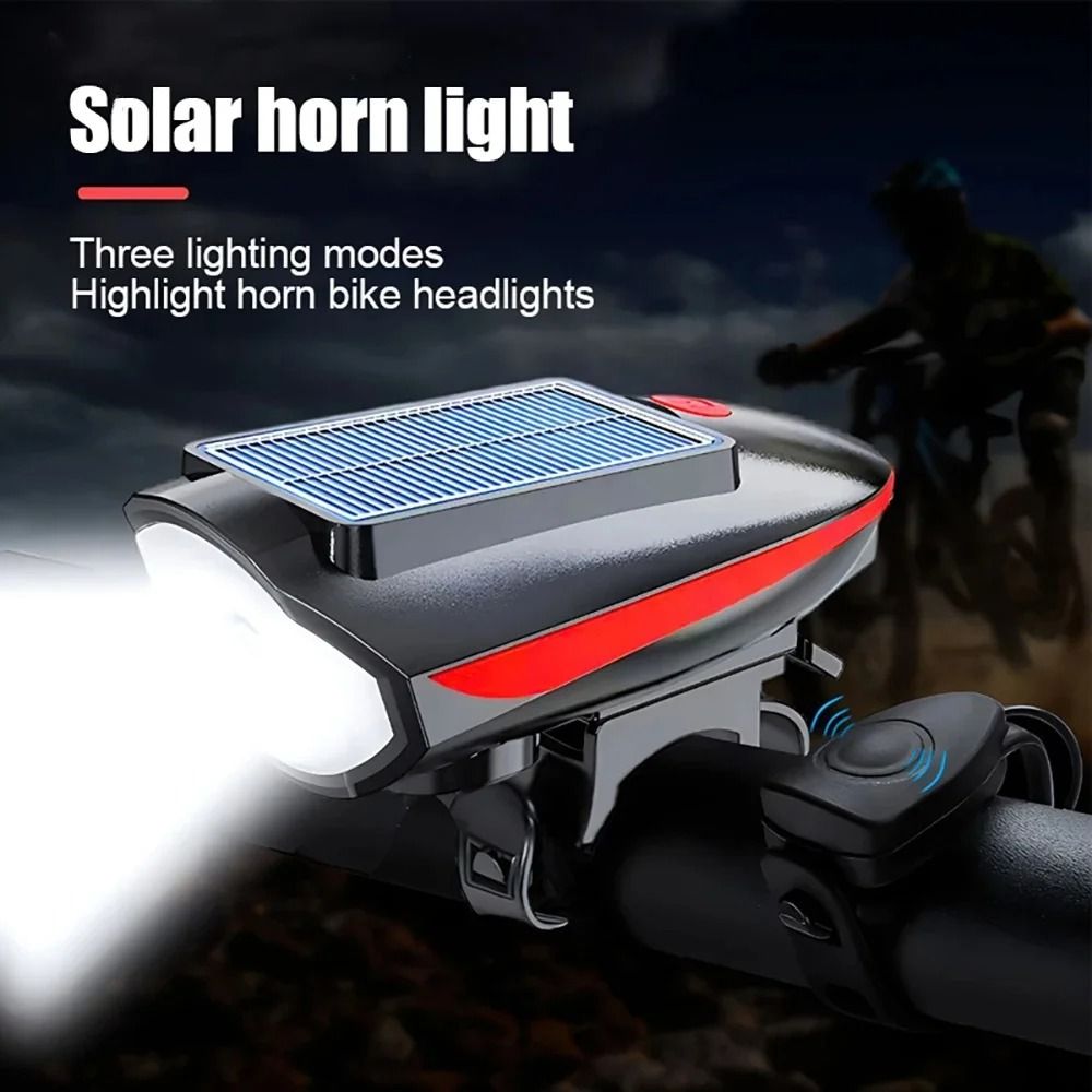 Solar Rechargeable Bicycle Headlight With Horn And LED Front | Inspire ...