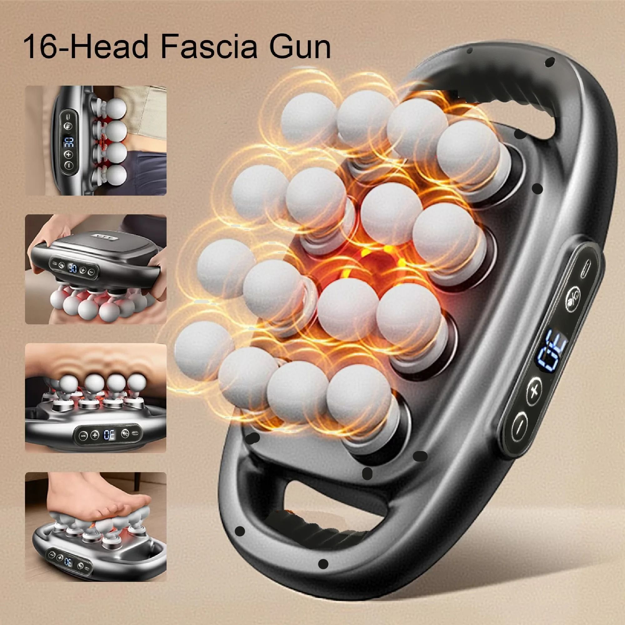 Deep Tissue Massage Gun with 16 Heads for Muscle Recovery an | Inspire ...