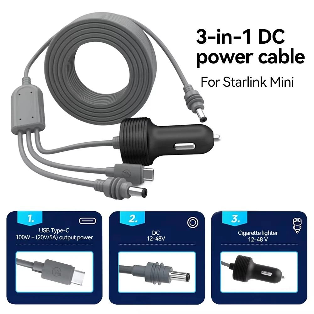 Starlink Mini Car Charger Extension Cable USB C Waterproof 3 | Inspire ...
