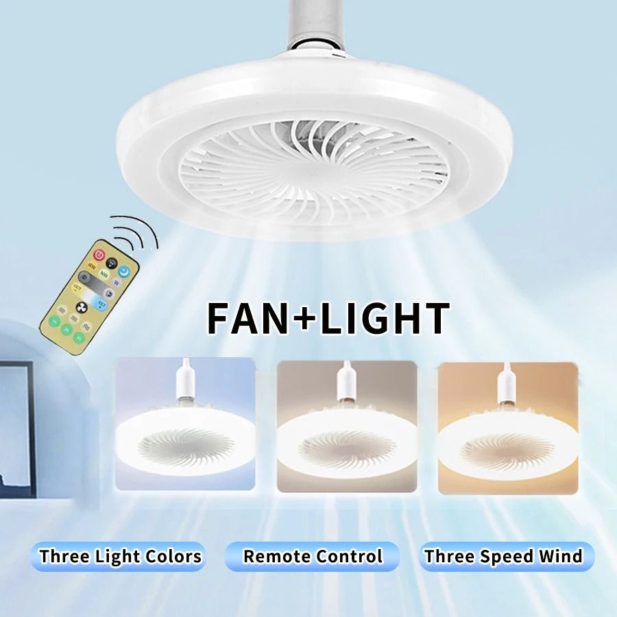 Silent Ceiling Fan With Light E27 Remote Control 30W LED Fan | Inspire ...