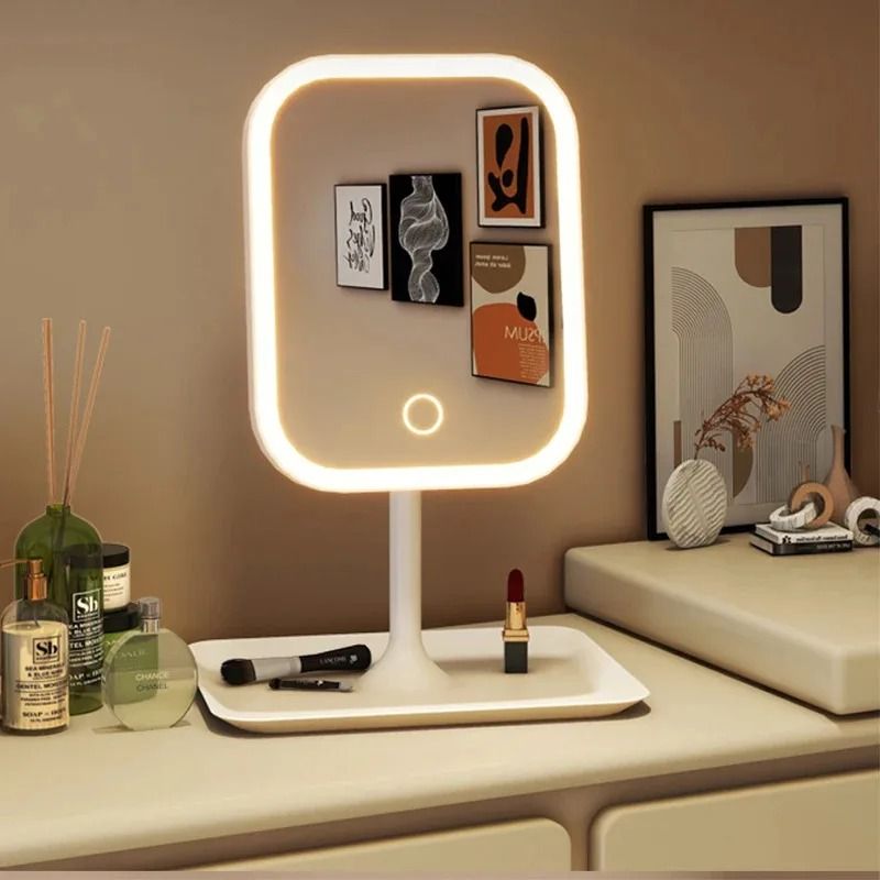 Niche Modern Desktop Vanity Mirror 3 Color Light LED Makeup | Inspire ...
