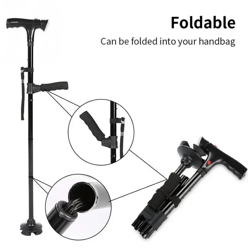Collapsible LED Safety Cane – Telescopic Folding Walking Sti | Inspire ...