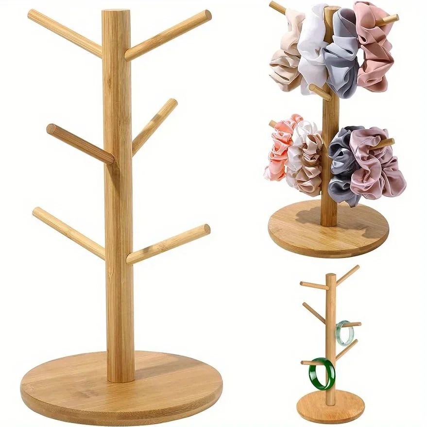 Wooden Headband Holder Storage Rack Tree Shaped Multi purpos | Inspire ...