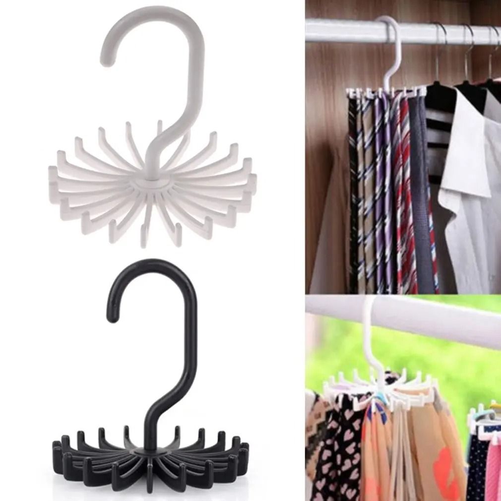 360 Degree Rotatable 20 Claw Tie and Scarf Organizer | Inspire Uplift